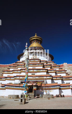 Buddhist prayer flags and the Gyantse monastery Stock Photo - Alamy