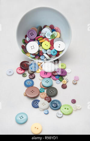 multi-coloured collection of buttons on white background Stock Photo ...