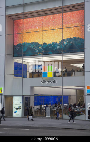 The Microsoft Store exterior, 5th Avenue, New York city USA Stock Photo ...