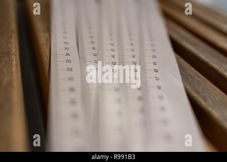 Strips of paper to measure metric distances Stock Photo - Alamy