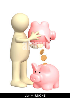 White piggy bank with one gold bitcoin coin Stock Photo - Alamy