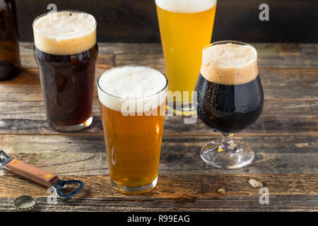 Refreshing Cold Craft Beer Assortment of IPA Lager and Stout Stock ...