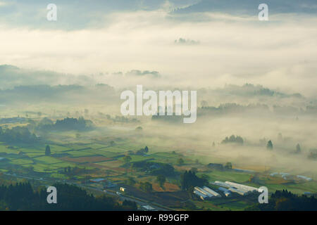 Sea of Clouds in Minamiaso Village, Kumamoto Prefecture, Japan Stock ...