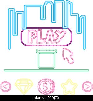 Level Up screen. Pixel video game achievement, pixels 8 bit games ui ...