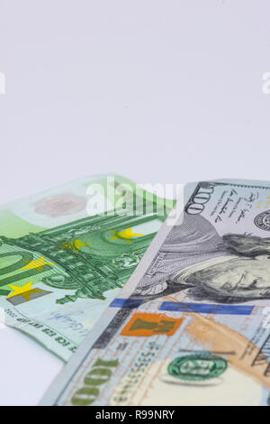 Eur vs US, euro vs dollar money background Stock Photo - Alamy