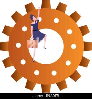 businesswoman with gear avatar character Stock Vector Image & Art - Alamy