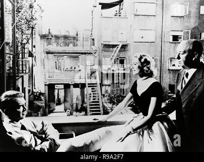 On the set, Grace kelly and James Stewart / Rear Window / 1954 directed ...