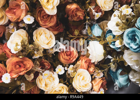 Plastic Roses Flowers Background Stock Photo - Alamy
