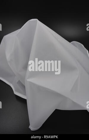 White translucent fabric for light scattering on a stylish black ...