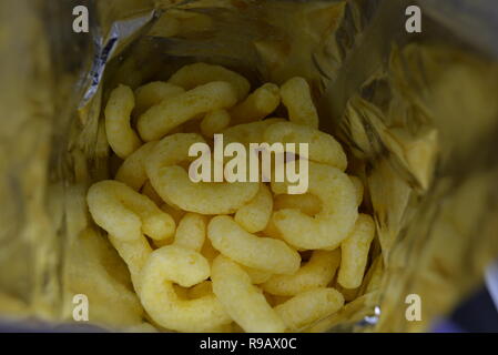 Delicious sweet corn sticks in silver packaging, snack, fast food Stock ...