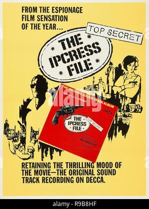 THE IPCRESS FILE poster for 1965 Rank film with Michael Caine Stock ...
