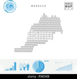 Stylized vector Morocco map. Infographic 3d gold map illustration with ...