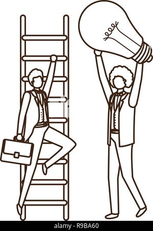 men with light bulb avatar character Stock Vector Image & Art - Alamy