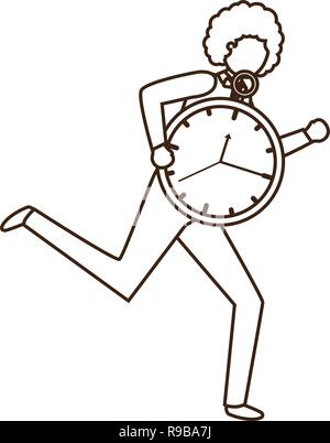 businessman with clock avatar character vector illustration design ...