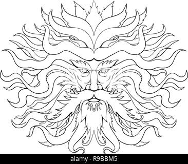 Drawing sketch style illustration of Helios, the god and ...