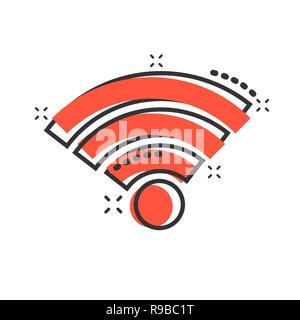 Wifi internet icon in comic style. Wi-fi wireless technology vector ...