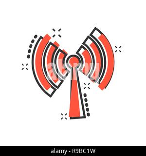 Wifi internet icon in comic style. Wi-fi wireless technology vector ...