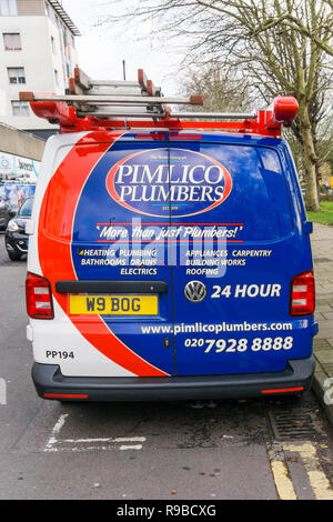 A Pimlico Plumbers van with a plumbing-related number plate Stock Photo ...
