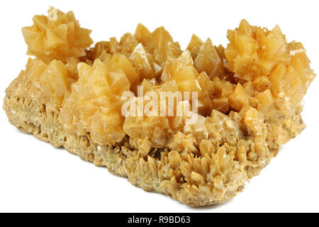 triangle calcite crystal cluster from China isolated on white ...
