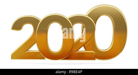 2020 golden bold letters 3d-illustration isolated, high quality 3d ...