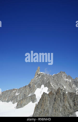 The Grandes Jorasses mountain and the giant's tooth, Mont Blanc massif ...