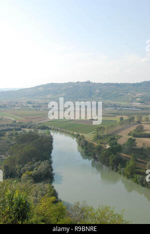 View of the Tanaro river near Barbaresco, Piedmont - Italy Stock Photo ...