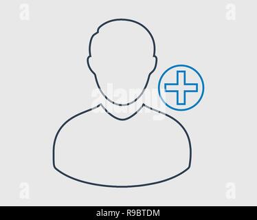 Increase or Add users Icon. Male symbol on gray background. Flat style ...