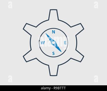 Compass Icon in gray Background Stock Vector Image & Art - Alamy