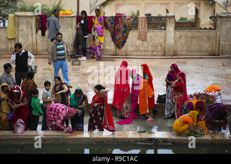 India Jaipur Galta Temple festival Stock Photo - Alamy
