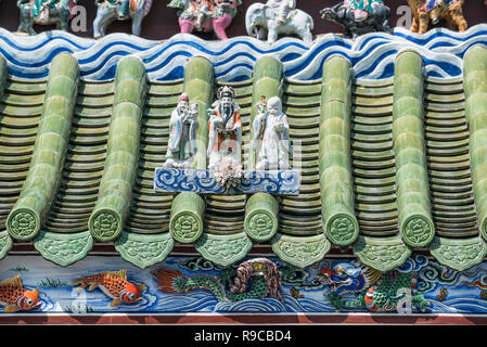 Three gods of the Chinese, Fu Lu Shou. Hock Lok Siew at temple. The ...