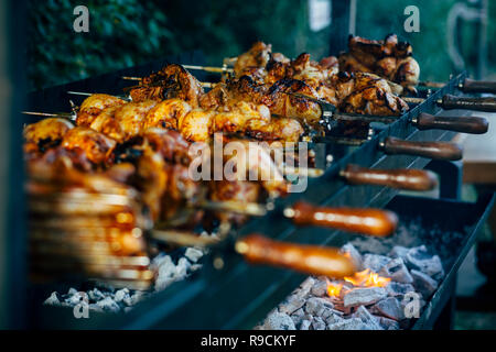 Making all kinds of red meat, fresh and raw red meat preparation Stock ...