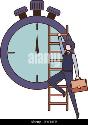 businessman with clock avatar character Stock Vector Image & Art - Alamy