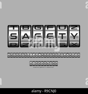 Combination code lock and alphabet letters. Vector illustration Stock ...