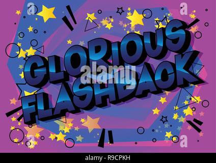Flashback - Vector illustrated comic book style phrase on abstract ...