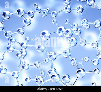 Abstract molecular structure of blue color Stock Photo - Alamy
