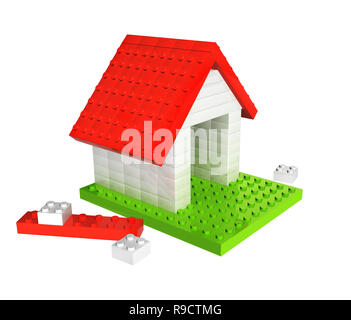 Plastic building blocks kit, colored individual parts to put together ...