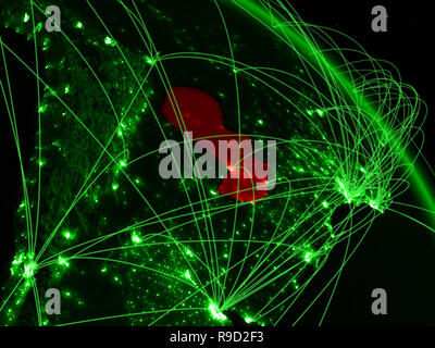 Paraguay from space on model of blue digital planet Earth. Concept of ...