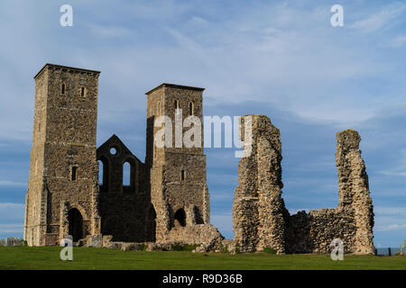 England, Reculver. The twin towers of the Anglo-Saxon Church, famous ...