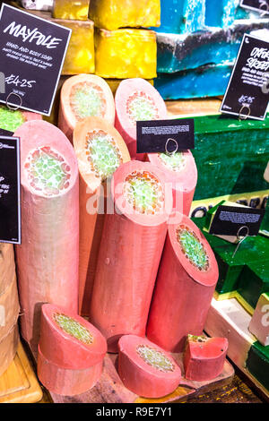 A soap display at the Lush store in the Roosevelt Field Shopping Center ...