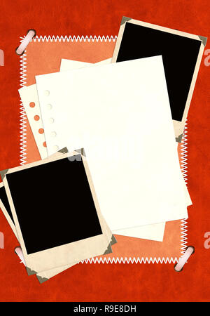 Grunge background with notebook pages and photos Stock Photo - Alamy