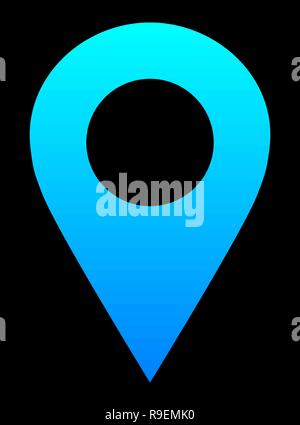Pin point - blue gradient hollow, isolated - vector illustration Stock ...