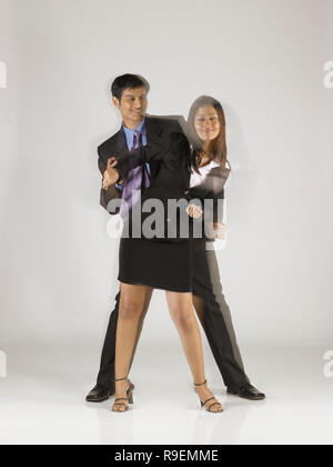 TWO CORPORATE EXECUTIVES CELEBRATING AND DANCING Stock Photo - Alamy