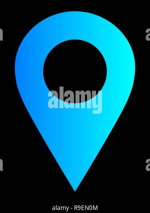 Pin point - blue gradient hollow, isolated - vector illustration Stock ...