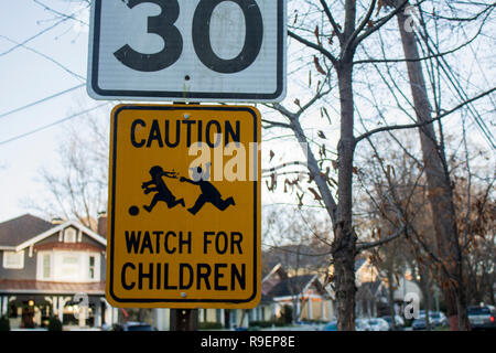 Traffic Sign Danger Watch children carefully Stock Photo - Alamy