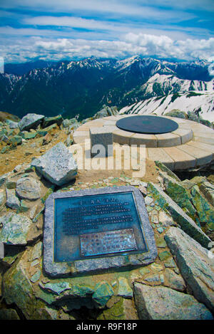 Sign marked as the Top of the Tateyama mountains in Toyama, Japan ...