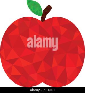 Low poly style abstract apple logo sign symbol in flat style on white ...