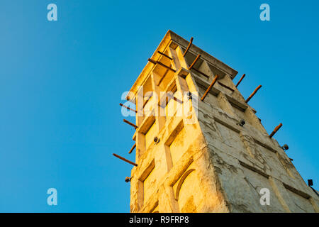 Traditional wind tower at original historic Al Fahidi district , al ...