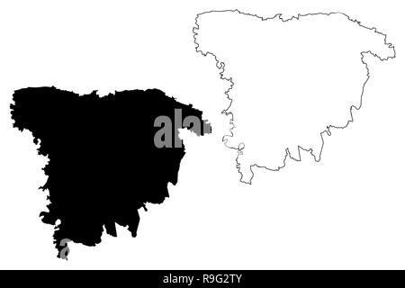 Sylhet Division (Administrative Divisions of Bangladesh) map vector ...