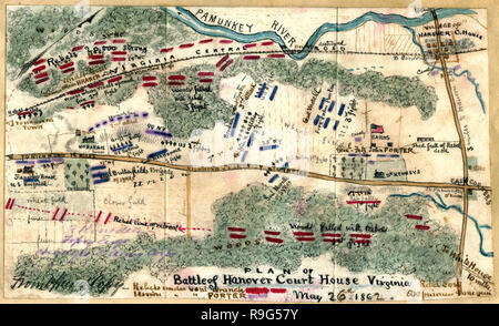 Virginia Civil War Battle Map 1862 Stock Photo - Alamy