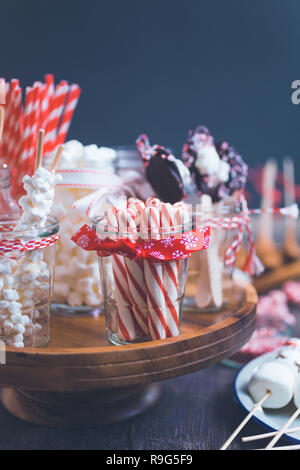 Hot chocolate station with variety of topppings Stock Photo - Alamy